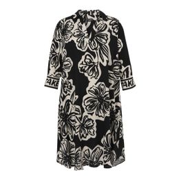 Hemdblusenkleid Via Appia Due "Via Appia Due Kleid", Damen, Gr. 48, N-Gr, champagner, schwarz, Obermaterial: 100% Viskose CV., regular fit, V-Ausschnitt, Kleider, in Gro&szlig;e Gr&ouml;&szlig;en