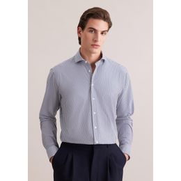 Businesshemd Seidensticker "Schwarze Rose", Herren, Gr. M (39), normale &Auml;rmell&auml;ngen, grau, 94% Baumwolle, 6% Elasthan, gestreift, regular fit, 2-Knopf-Manschette, Hemden, Regular 1/1 Kentkragen Gestreift