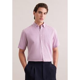 Businesshemd Seidensticker "Schwarze Rose", Herren, Gr. M (39), normale &Auml;rmell&auml;ngen, rosa (berry), 100% Baumwolle, Strukturmuster, regular fit, Hemden, Regular 1/2 Button-Down-Kragen Struktur