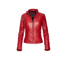 Lederjacke Bugatti "BULady-121", Damen, Gr. 42, rot, Obermaterial: 100% Lammleder LEL. Futter: 100% Polyester PES., Rundhals, Jacken, aus hochwertigem Leder