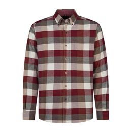 Flanellhemd HECHTER PARIS "HECHTER PARIS FM Hemd", Herren, Gr. L, N-Gr, merlot, Obermaterial: 100% Baumwolle CO., regular fit, Rundhals, Hemden, im Flanell-Stil
