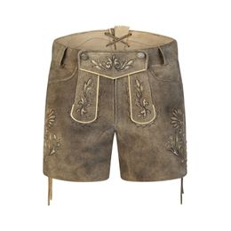 Spieth & Wensky Lederhose SPIETH & WENSKY "Helga", Damen, Gr. 34, N-Gr, storm schwarz, Obermaterial: 100% Lammleder LEL., festlich, regular fit, Hosen, mit dekorativen Stickereien und B&auml;nder am Beinabschluss