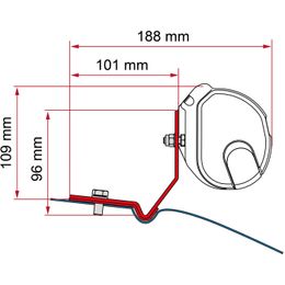 Fiamma Kit VW Caddy Maxi Markisenadapter f&uuml;r Markise F35 / F35pro Deep Black - Markisenadapter