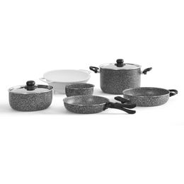Berger Stone Rock Topfset in Granit-Optik mit Antihaftbeschichtung 10 tlg. - Kochgeschirr-Sets