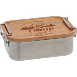Camplife Edelstahldose mit Bambusdeckel und B&uuml;gel 800 ml - Lebensmittelbeh&auml;lter / Vorratsdosen