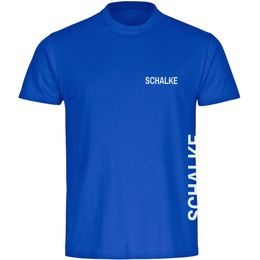 multifanshop Kinder T-Shirt - Schalke - Brust & Seite - Druck wei&szlig; - Kind