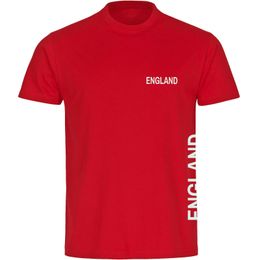 multifanshop Kinder T-Shirt - England - Brust & Seite - Druck wei&szlig; - Kind