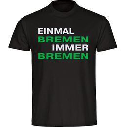 multifanshop Kinder T-Shirt - Bremen - Einmal Immer - Druck gr&uuml;n - Kind
