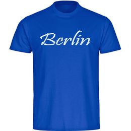 multifanshop Kinder T-Shirt - Berlin blau - Schriftzug - Druck wei&szlig; - Kind