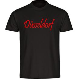 multifanshop Kinder T-Shirt - D&uuml;sseldorf - Schriftzug - Druck rot - Kind