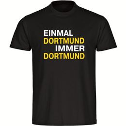 multifanshop Kinder T-Shirt - Dortmund - Einmal Immer - Druck gelb - Kind