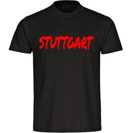 multifanshop Kinder T-Shirt - Stuttgart - Textmarker - Druck rot - Kind