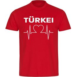multifanshop Kinder T-Shirt - T&uuml;rkei - Herzschlag - Druck wei&szlig; - Kind