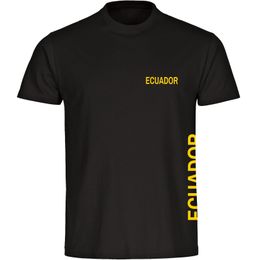 multifanshop Kinder T-Shirt - Ecuador - Brust & Seite - Druck gelb - Kind