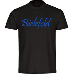 multifanshop Kinder T-Shirt - Bielefeld - Schriftzug - Druck blau - Kind