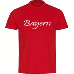 multifanshop Kinder T-Shirt - Bayern - Schriftzug - Druck wei&szlig; - Kind