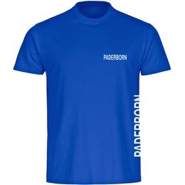 multifanshop Kinder T-Shirt - Paderborn - Brust & Seite - Druck wei&szlig; - Kind