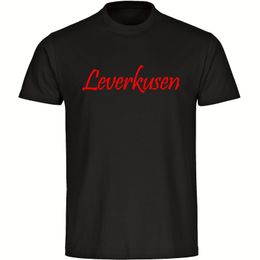 multifanshop Kinder T-Shirt - Leverkusen - Schriftzug - Druck rot - Kind