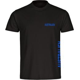 multifanshop Kinder T-Shirt - Australien - Brust & Seite - Druck blau - Kind