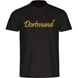 multifanshop Kinder T-Shirt - Dortmund - Schriftzug - Druck gelb - Kind