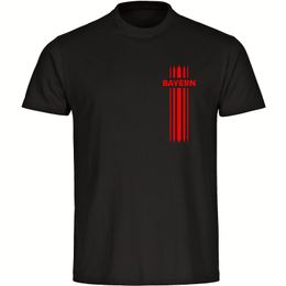 multifanshop Kinder T-Shirt - Bayern - Streifen - Druck rot - Kind