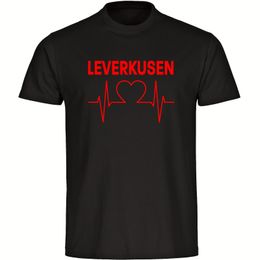 multifanshop Kinder T-Shirt - Leverkusen - Herzschlag - Druck rot - Kind
