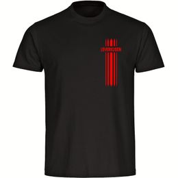multifanshop Kinder T-Shirt - Leverkusen - Streifen - Druck rot - Kind