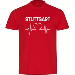 multifanshop Kinder T-Shirt - Stuttgart - Herzschlag - Druck wei&szlig; - Kind
