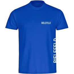multifanshop Kinder T-Shirt - Bielefeld - Brust & Seite - Druck wei&szlig; - Kind