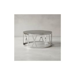 KADIMA DESIGN Couchtisch STABILUX: Durchsichtige Glasplatte, schwarzes Metallgestell, 60x60x30 cm, handgefertigt, 20 kg Belastbarkeit.