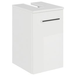 Sadena Waschbeckenunterschrank M-Plan, Wei&szlig; Hochglanz, Metall, 30x49.8x33.3 cm, Goldenes M, Made in Germany, Zusatzausstattung erh&auml;ltlich, h&auml;ngend, Badezimmer, Badezimmerschr&auml;nke, Waschbeckenunterschr&auml;nke