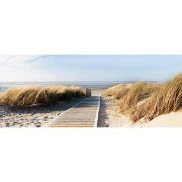 Euroart Glasbild, Mehrfarbig, Glas, Strand \u0026 Meer, rechteckig, 50x125x1.40 cm, Fotografie, einfache und schnelle Anbringung, gl&auml;nzend, Bilder und Zubeh&ouml;r, Wandbilder, Glasbilder