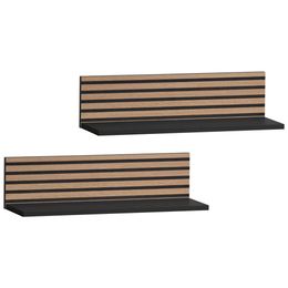 Mid.you Wandboard, Schwarz, Eiche, Holzwerkstoff, 60x15.7x17.3 cm, K&uuml;chen, K&uuml;chenm&ouml;bel, K&uuml;chenregale