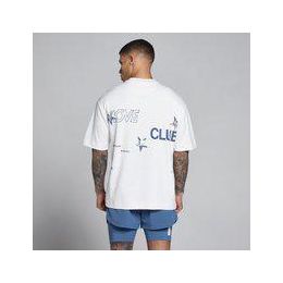 Myprotein MP Herren Hybrid Grafik Oversized-Baumwoll-T-Shirt &ndash; Wei&szlig;/Schieferblau - XS