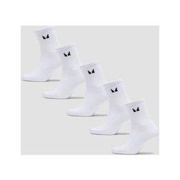 MP Unisex Crew Socks (5 Pack) - White - UK 9-11