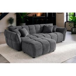Riess Ambiente XXL Sofa CLOUD 260cm grau Vogue Samtstoff Bigsofa Federkern inkl. Kissen Riess-Ambiente Wohnzimmer Modern Skandinavisch