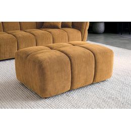 Riess Ambiente Moderner Hocker CLOUD senfgelb Vogue Samtstoff Federkern Fu&szlig;hocker Sitzhocker Riess-Ambiente
