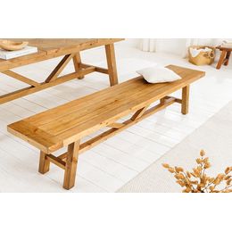 Riess Ambiente Massive Sitzbank RIVIERA 200cm natur recyceltes Pinienholz Landhaus-Stil Riess-Ambiente