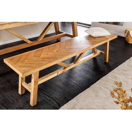 Riess Ambiente Massive Sitzbank MOSAIK 200cm natur Pinienholz recycelt Riess-Ambiente
