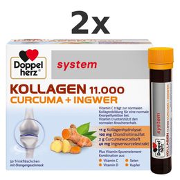Queisser 2x Doppelherz Kollagen 11.000 Curcuma+Ingw.system Tra 30 St