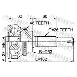 FEBEST Gelenksatz, Antriebswelle 0110072a48 Vorderachse f&uuml;r TOYOTA DAIHATSU