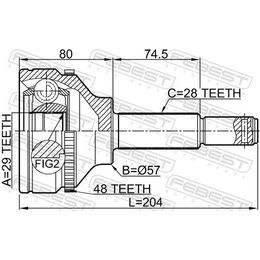 FEBEST Gelenksatz, Antriebswelle 2110tt9a48 Vorderachse f&uuml;r Ford