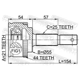 FEBEST Gelenksatz, Antriebswelle 0210qg15a44 Vorderachse f&uuml;r NISSAN