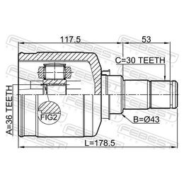 FEBEST Gelenksatz, Antriebswelle 0411cw6lh Vorderachse links f&uuml;r MITSUBISHI