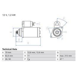 Bosch Starter 0986026000 f&uuml;r VW