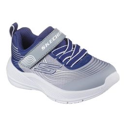 Sneaker Skechers "MICROSPEC ADVANCE", Baby, Gr. 21, blau (navy, grau), Lederimitat, Textil, Schuhe Sneaker, Babyschuh mit zus&auml;tzlichem Gummizug, Gr&ouml;&szlig;enschablone zum Download