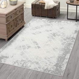 Teppich Carpet City "ANTIK215", grau, B:200cm H:10mm L:290cm, Polyester, Teppiche, Teppich, Kurzflor, 3D-Optik, Klassisch-Modern f&uuml;r Wohnzimmer, Schlafzimmer