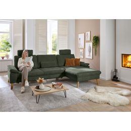Ecksofa DIE PLANBAR "PP-PF24075 L-Form, Breite 286 cm", cyber moos, B:286cm T:178cm, 100% recyceltes Polyester, Sofas, Ecksofa, optional mit Kopfst&uuml;tzen, Bettfunktion, mot.Ottomane, Sitztiefenverst.