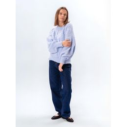 Rundhalspullover TEESHOPPEN "TEESHOPPEN Pullover Emma Cable", Herren, Gr. one-size, sky blau, Obermaterial: 62% Polyacryl, 18% Polyester, 8% Wolle, 8% Viskose, 4% Alpaka, Pullover Rundhalspullover