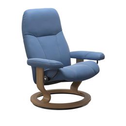 Relaxsessel stressless "Consul", blau (lazuli blau), B:76cm H:100cm T:71cm, Sessel, Relaxsessel, mit Classic Base, Gr&ouml;&szlig;e M, Gestell Eiche